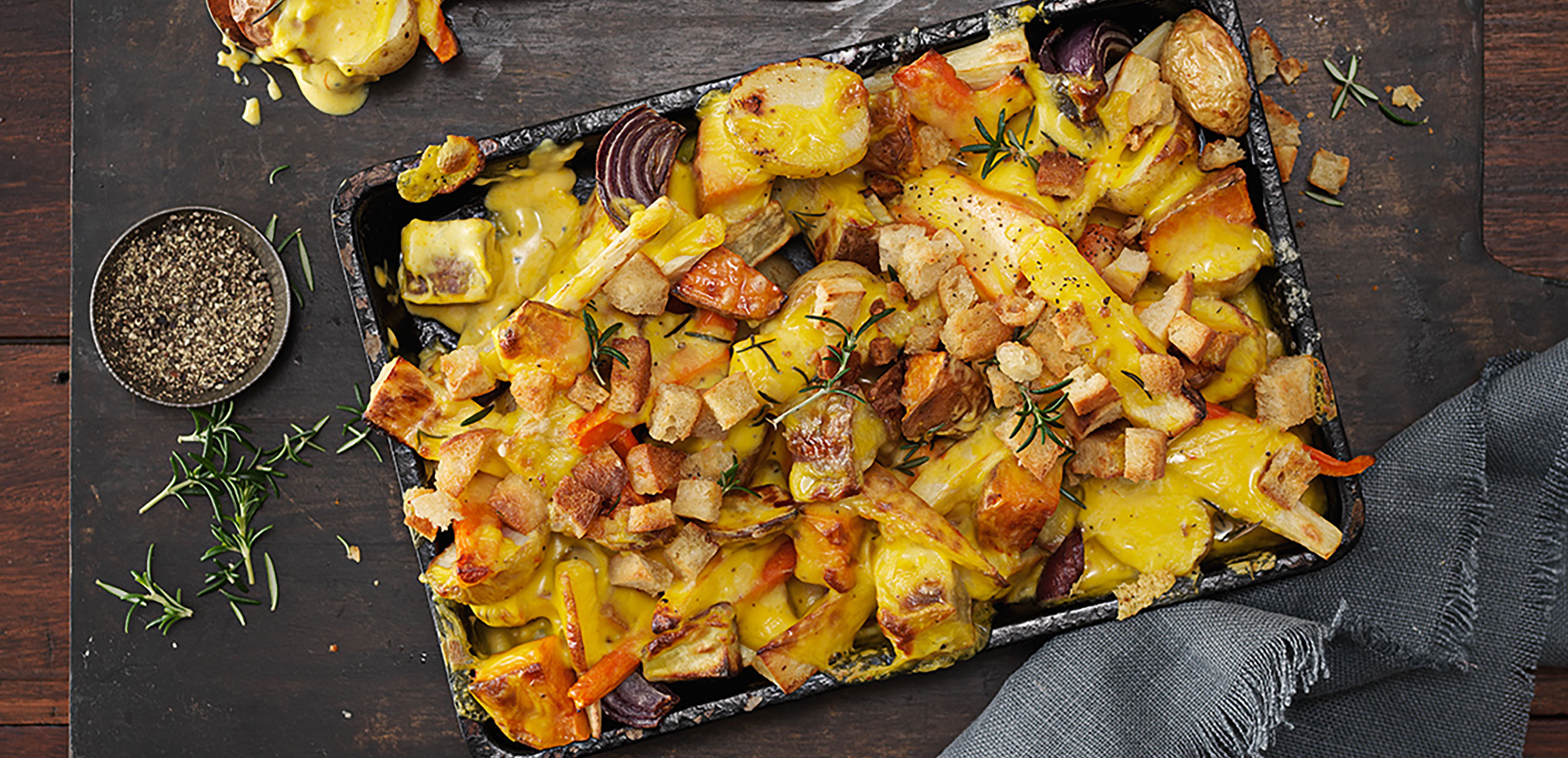 Colby Winter Root Vegetable Gratin